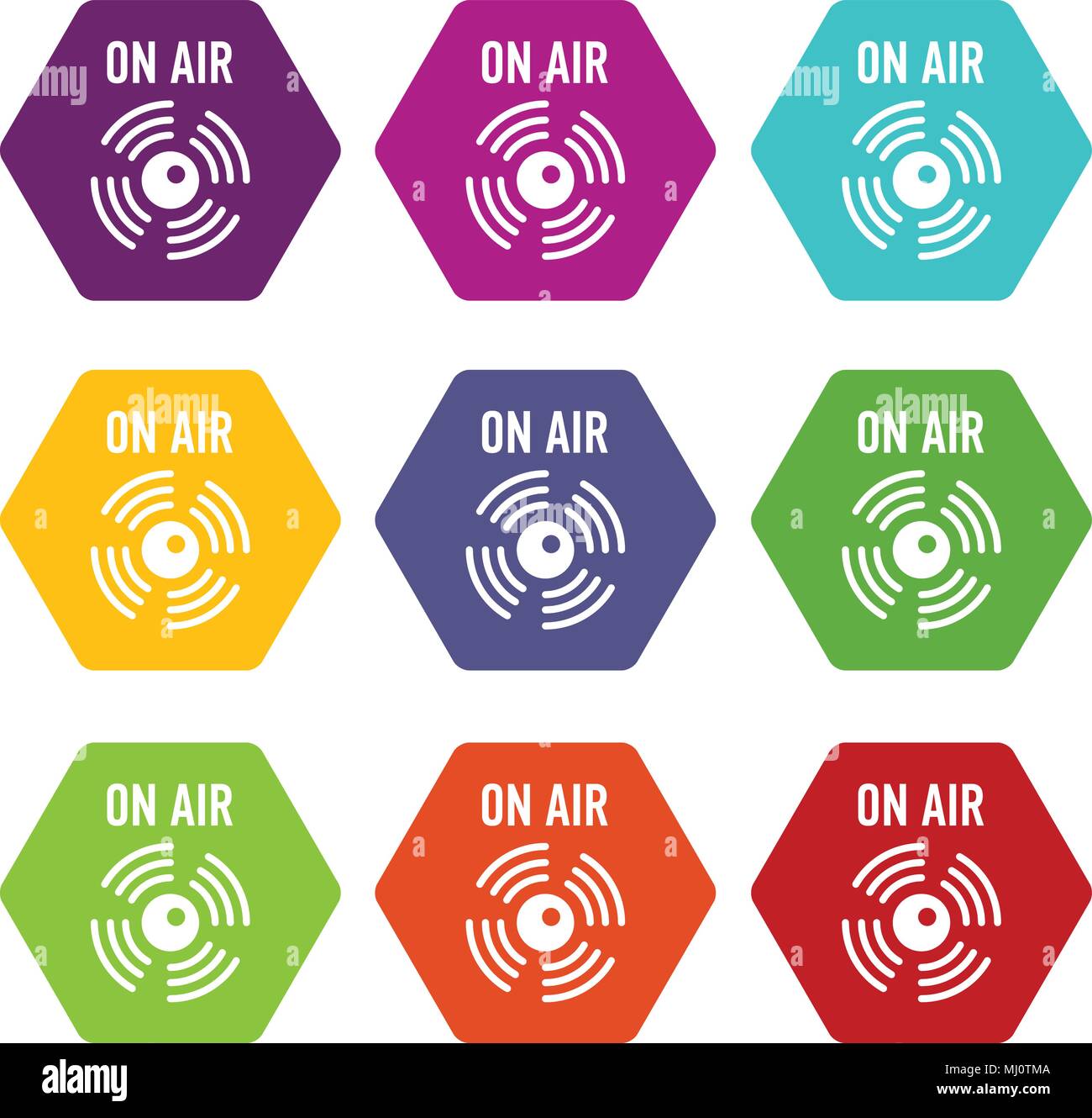 On air radio icons set 9 vector Stock Vector Image & Art - Alamy