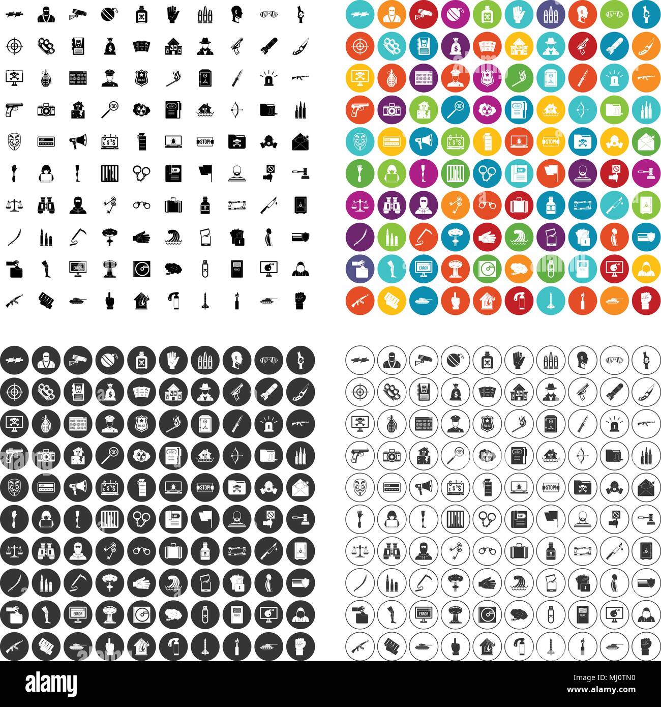 100 violation icons set vector variant Stock Vector Image & Art - Alamy