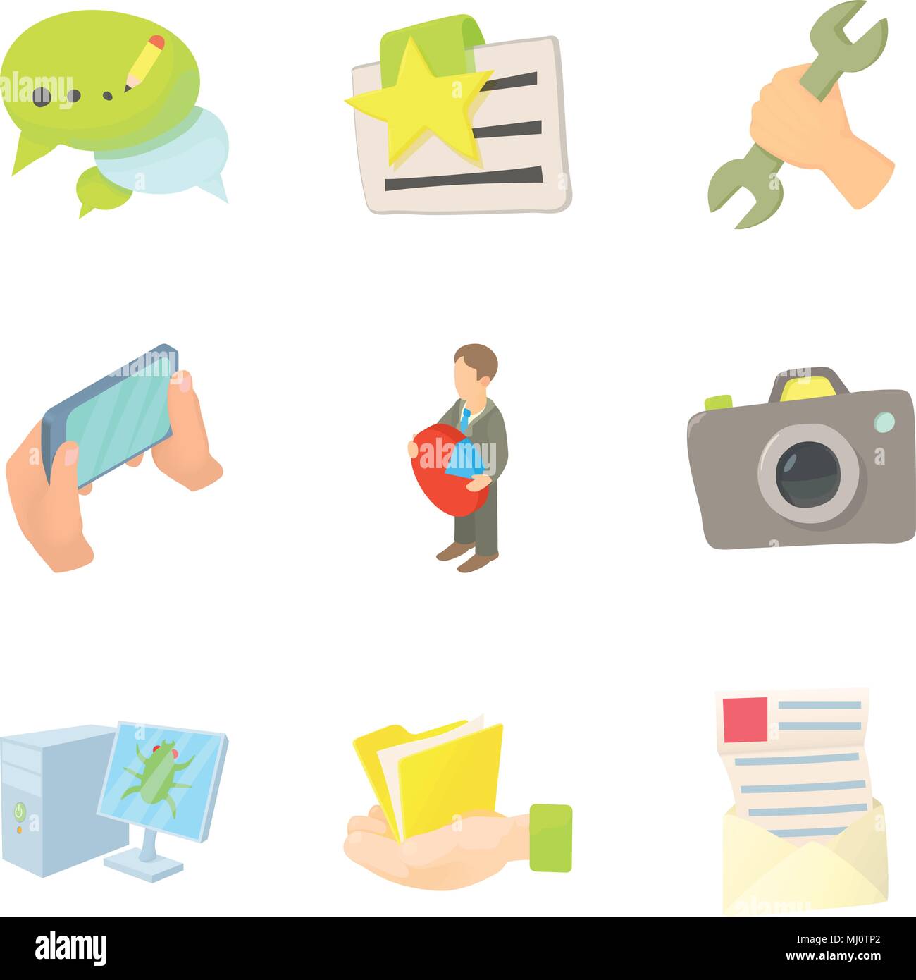 Working atmosphere icons set, cartoon style Stock Vector Image & Art ...