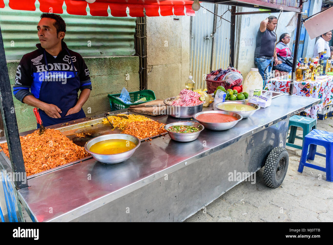 Santiago Sacatepequez, Guatemala - November 1, 2017: Man makes gringas ...