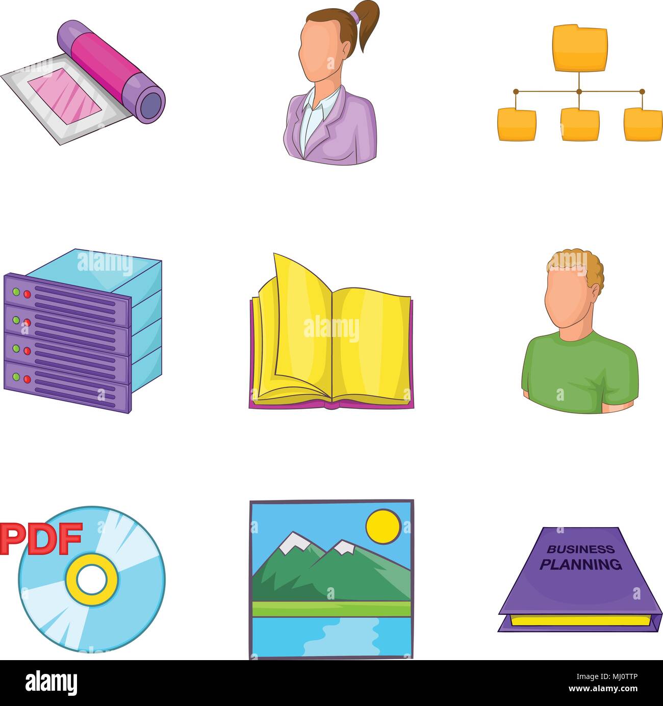 Work of industry icons set, cartoon style Stock Vector Image & Art - Alamy