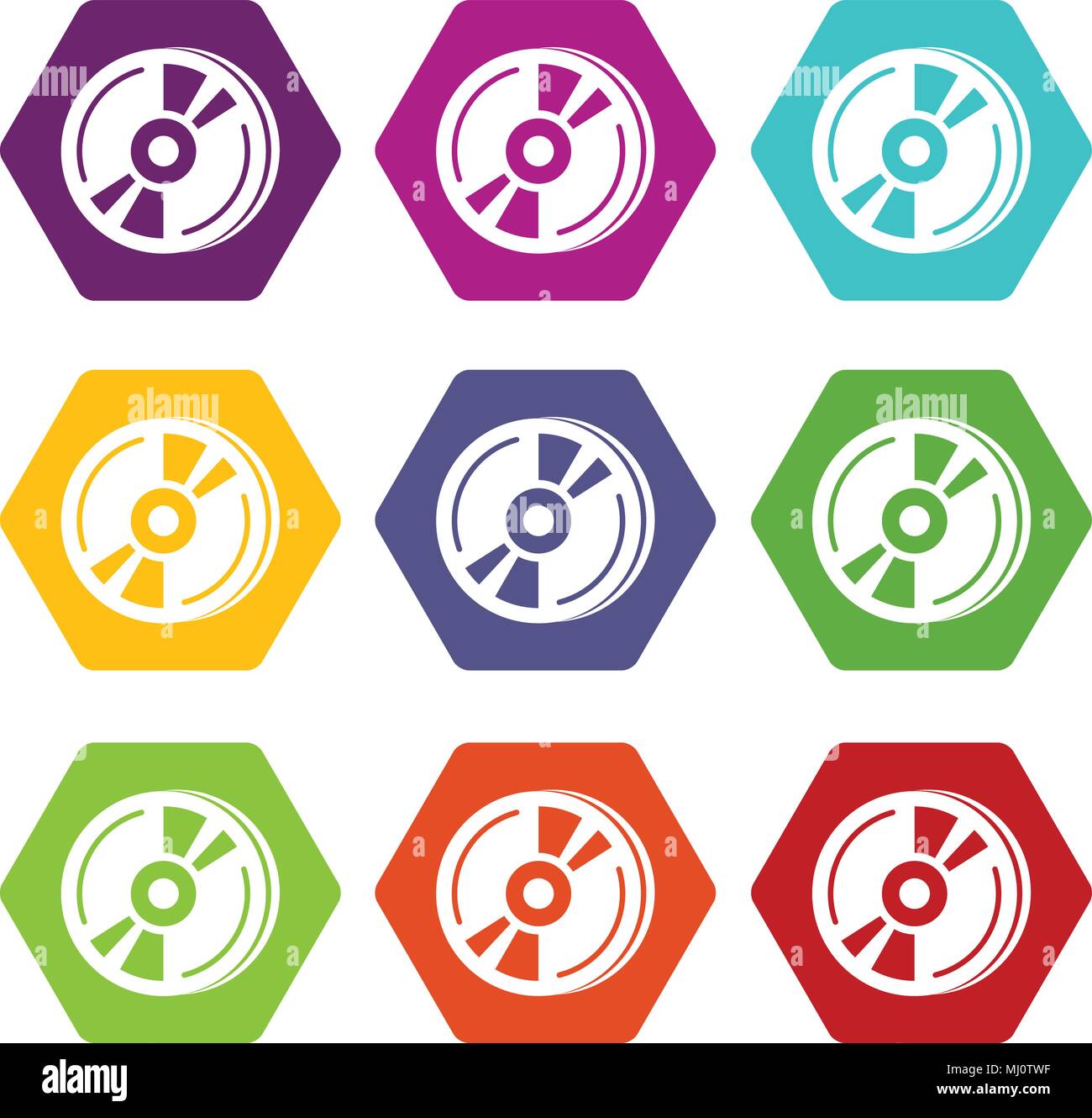 Cd icons set 9 vector Stock Vector Image & Art - Alamy