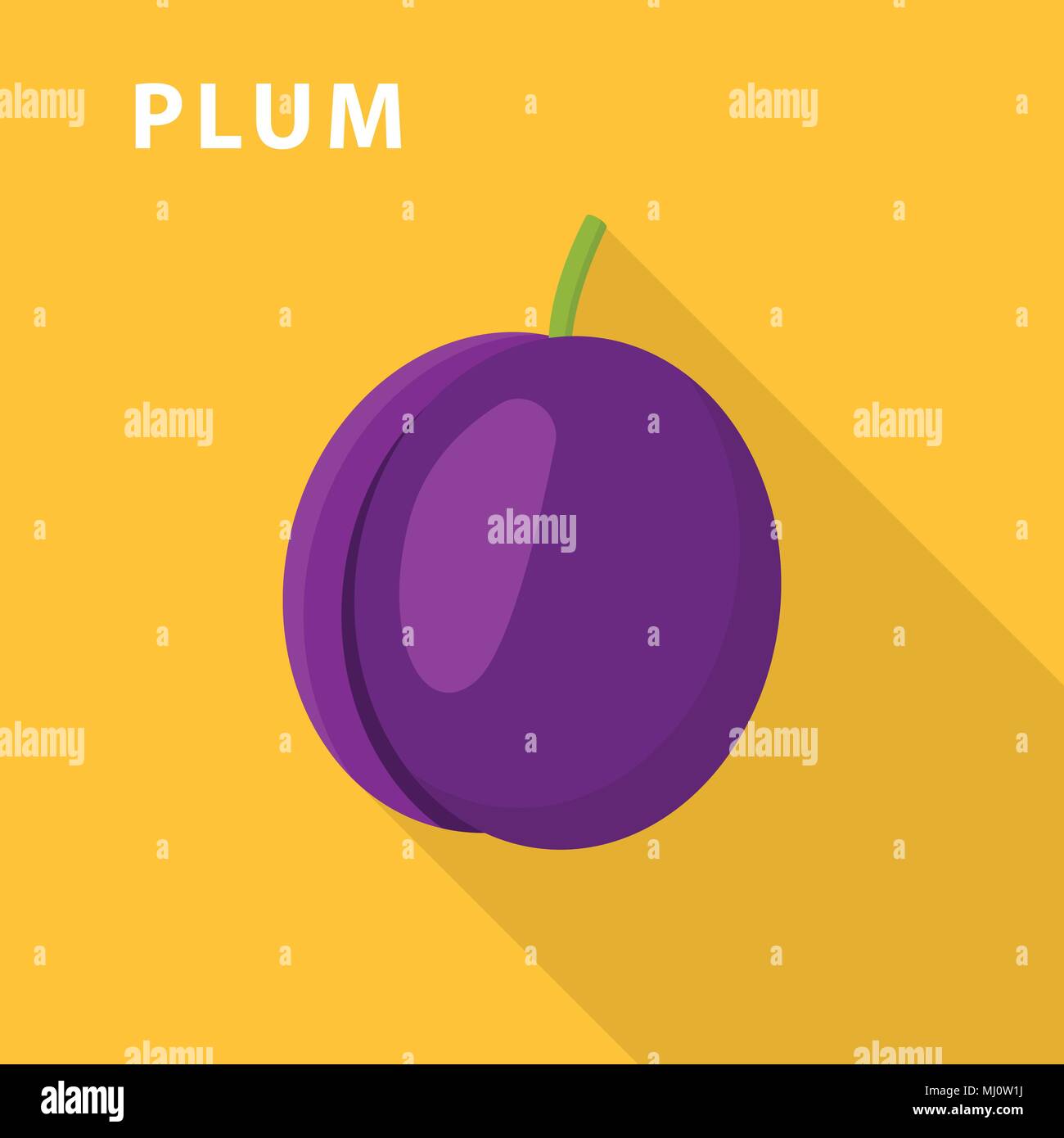 Plum icon, flat style Stock Vector Image & Art - Alamy