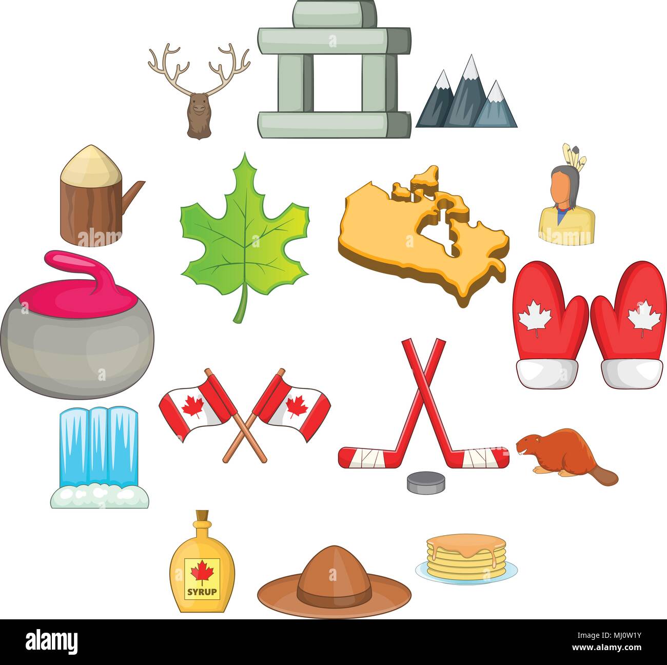 Canada icons set, cartoon style Stock Vector Image & Art - Alamy