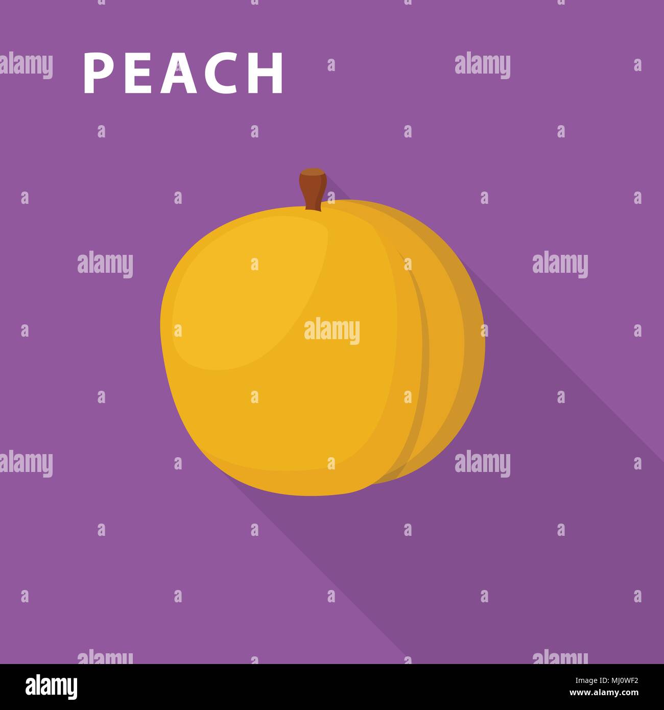 Peach icon, flat style Stock Vector Image & Art - Alamy
