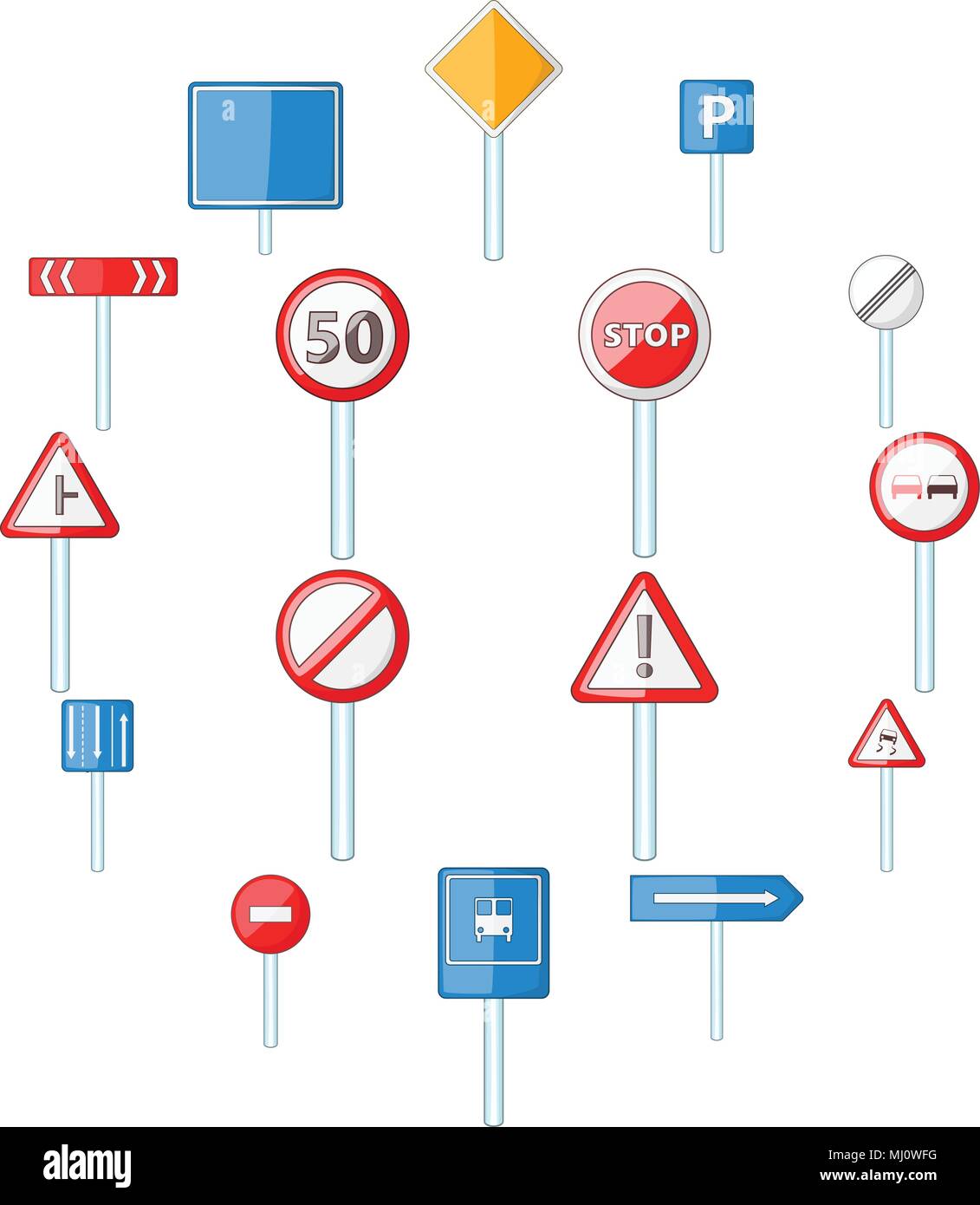 Road signs icons set, cartoon style Stock Vector Image & Art - Alamy