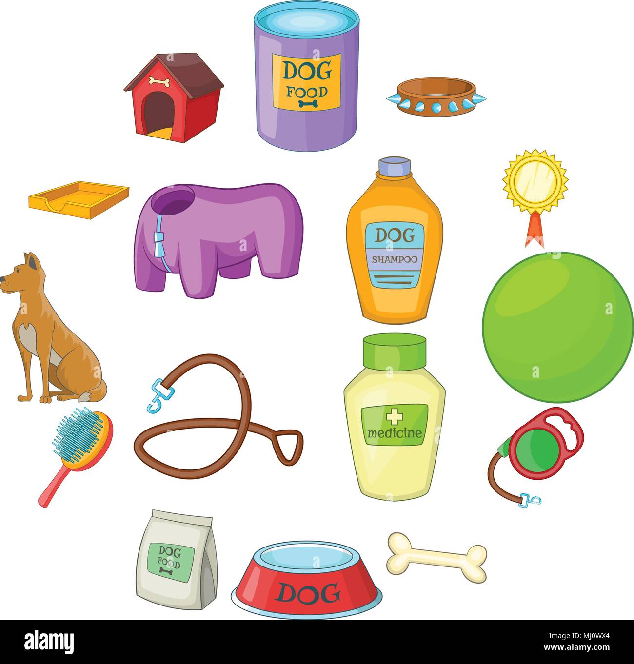 Dog care icons set, cartoon style Stock Vector Image & Art - Alamy