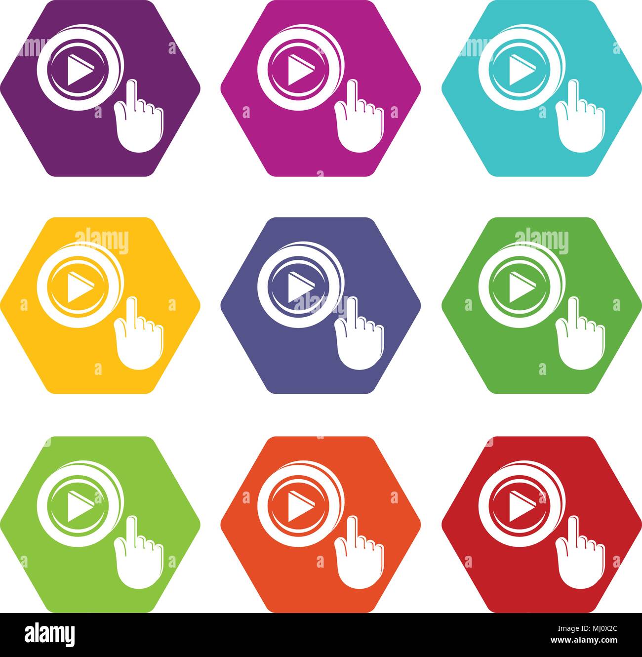 Play video icons set 9 vector Stock Vector Image & Art - Alamy