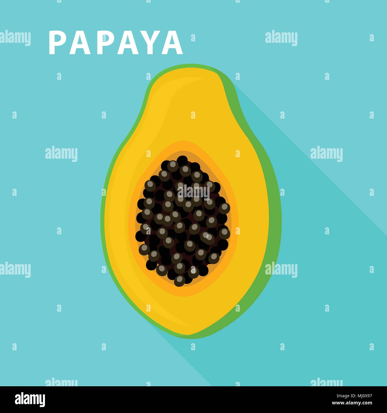 Papaya icon, flat style Stock Vector Image & Art - Alamy