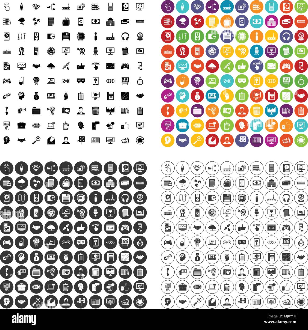 100 Web Development Icons Set Vector Variant Stock Vector Image And Art