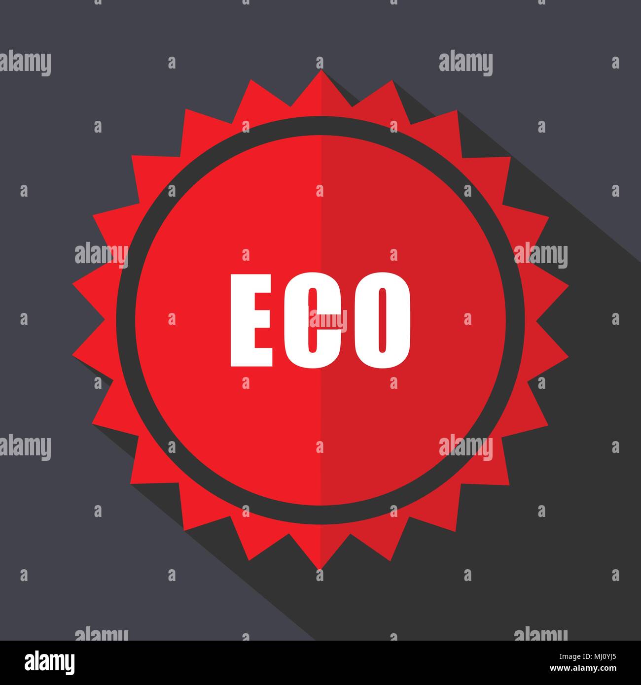Eco red sticker flat design vector icon Stock Vector Image & Art - Alamy