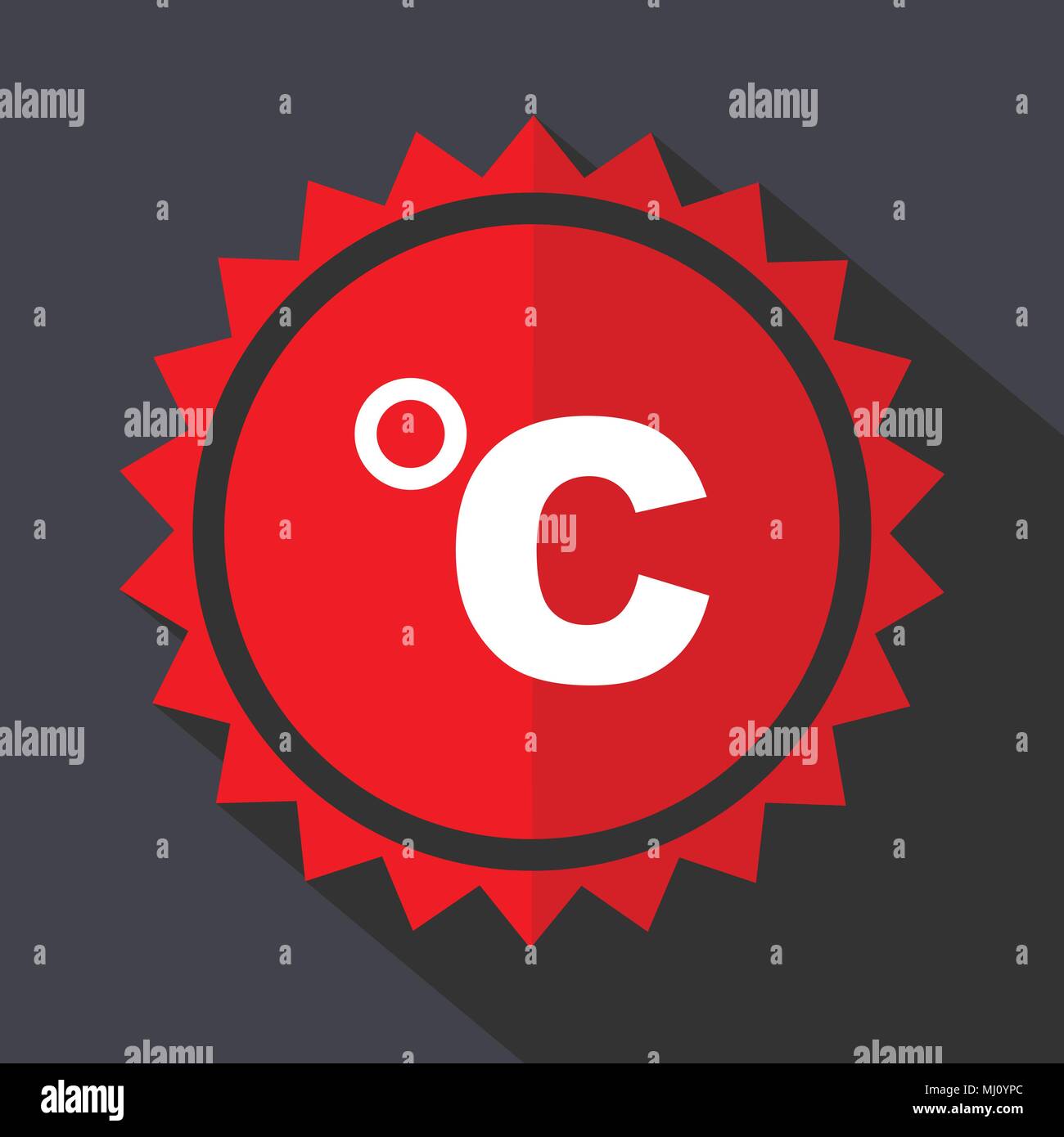 Celsius red sticker flat design vector icon Stock Vector Image & Art ...