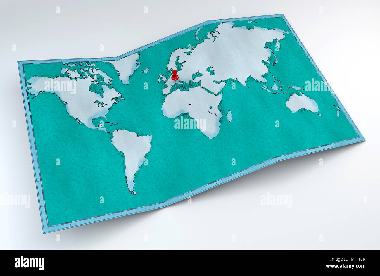 World map, hand drawn, illustrated brushstrokes, geographical map ...