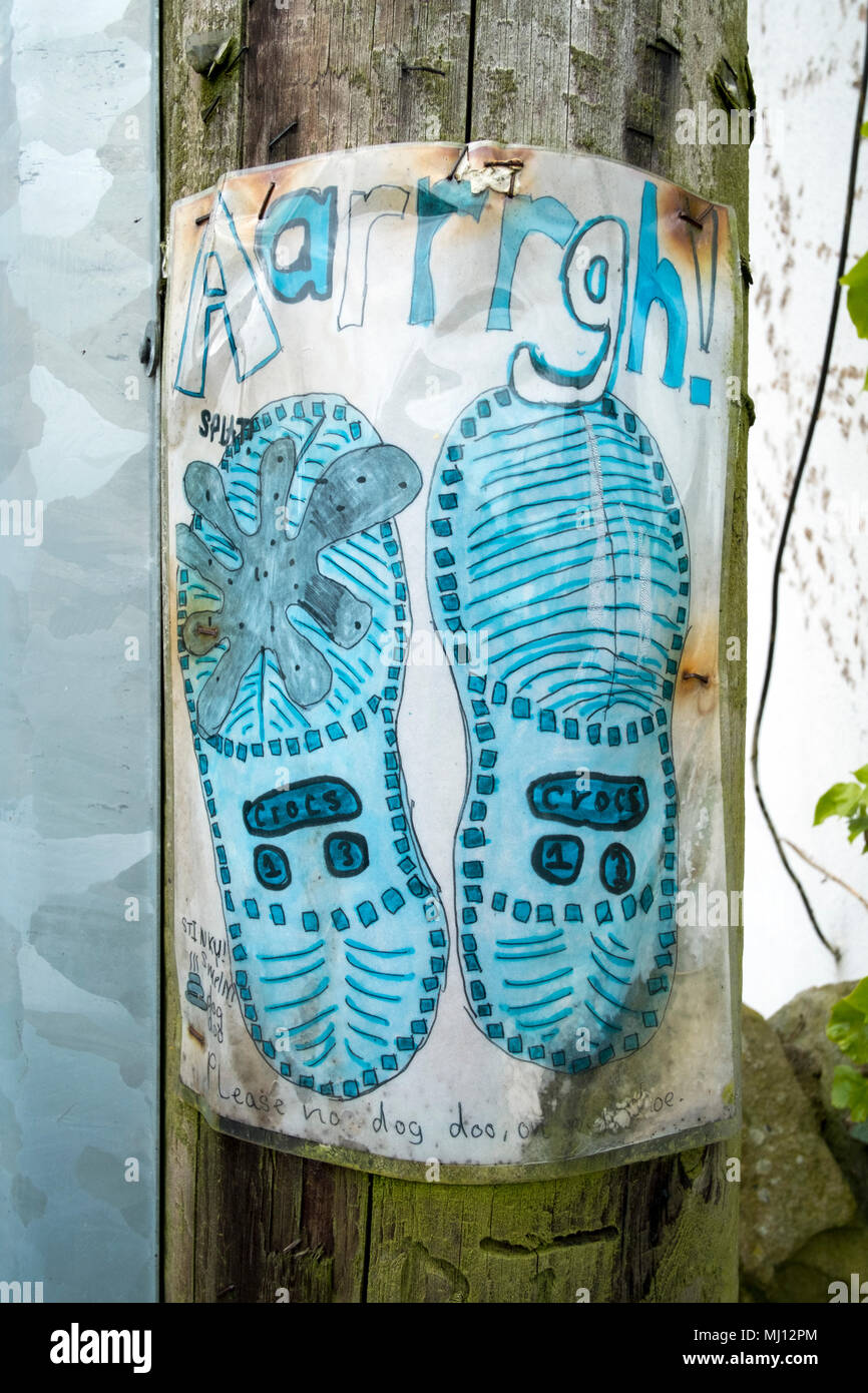 clean up dog poo waste sign Stock Photo - Alamy