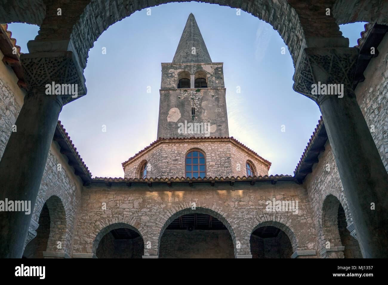 Porec, Croatia - Bell tower of the Euphrasian Basilica (Cathedral ...