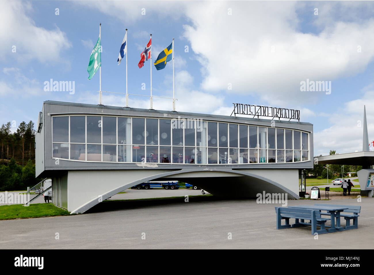 Javre, Sweden - July 14, 2015: Javre tourist station was designed by ...