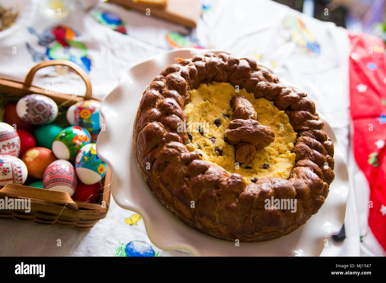 traditional easter cake, pasca Stock Photo - Alamy