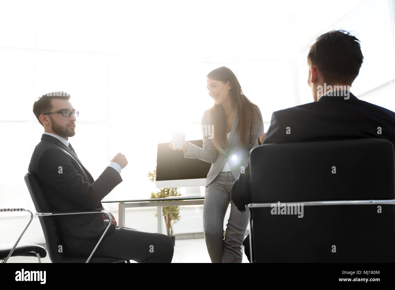 background image of a business team in the office Stock Photo - Alamy