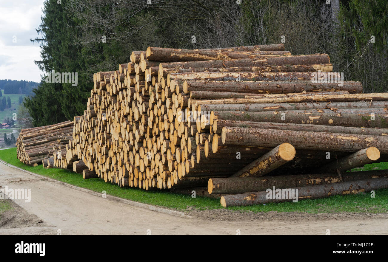 timber harvesting in the bavarian alpes,Germany Stock Photo - Alamy
