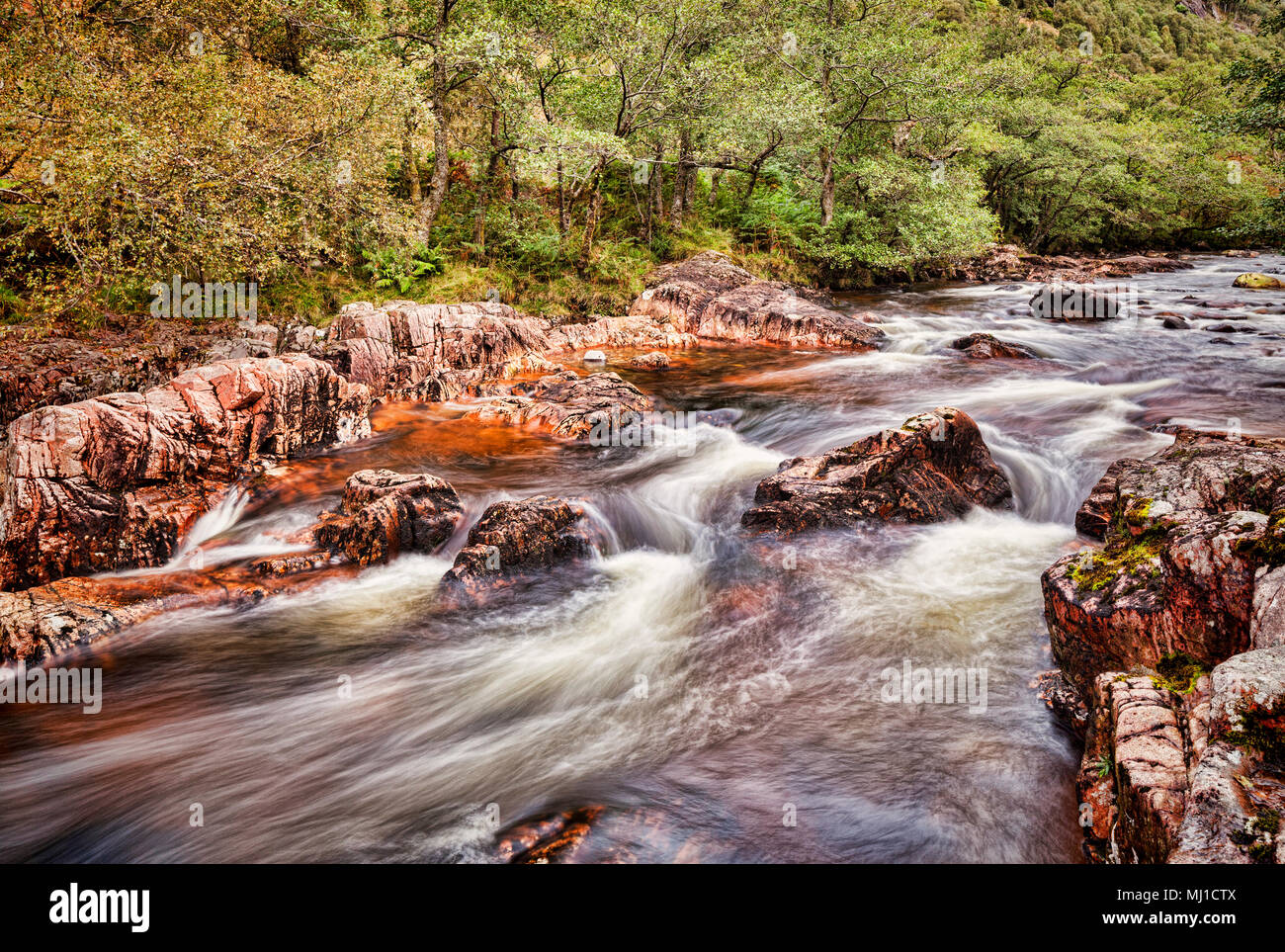 The Water of Nevis above the Lower Falls, in Glen Nevis, Highlands ...