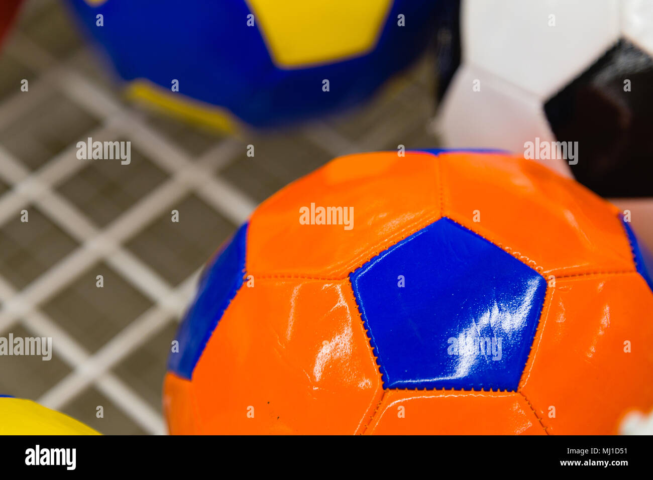 Soccer balls in sport shop hi-res stock photography and images - Alamy