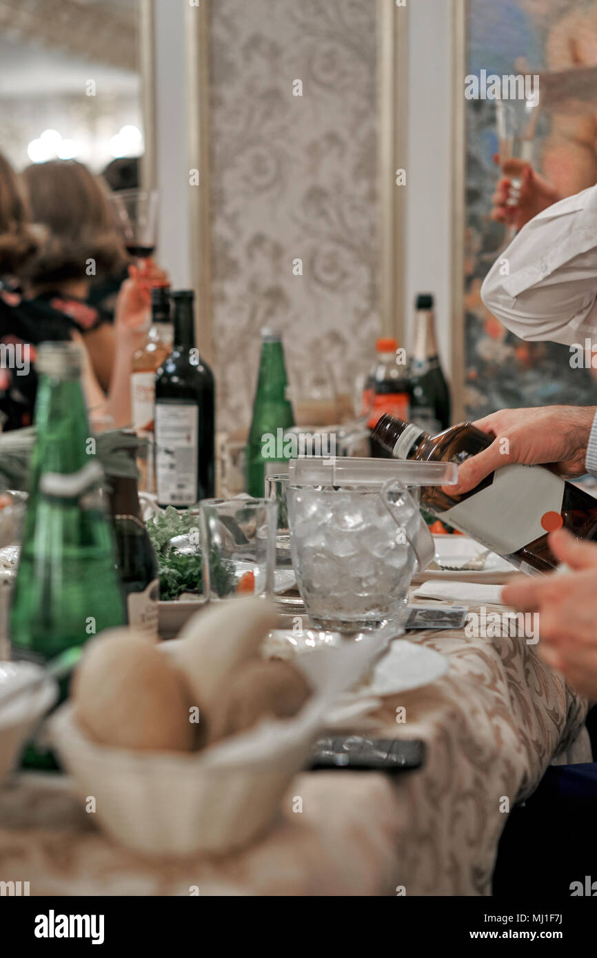 rich festive table with alcohol Stock Photo - Alamy