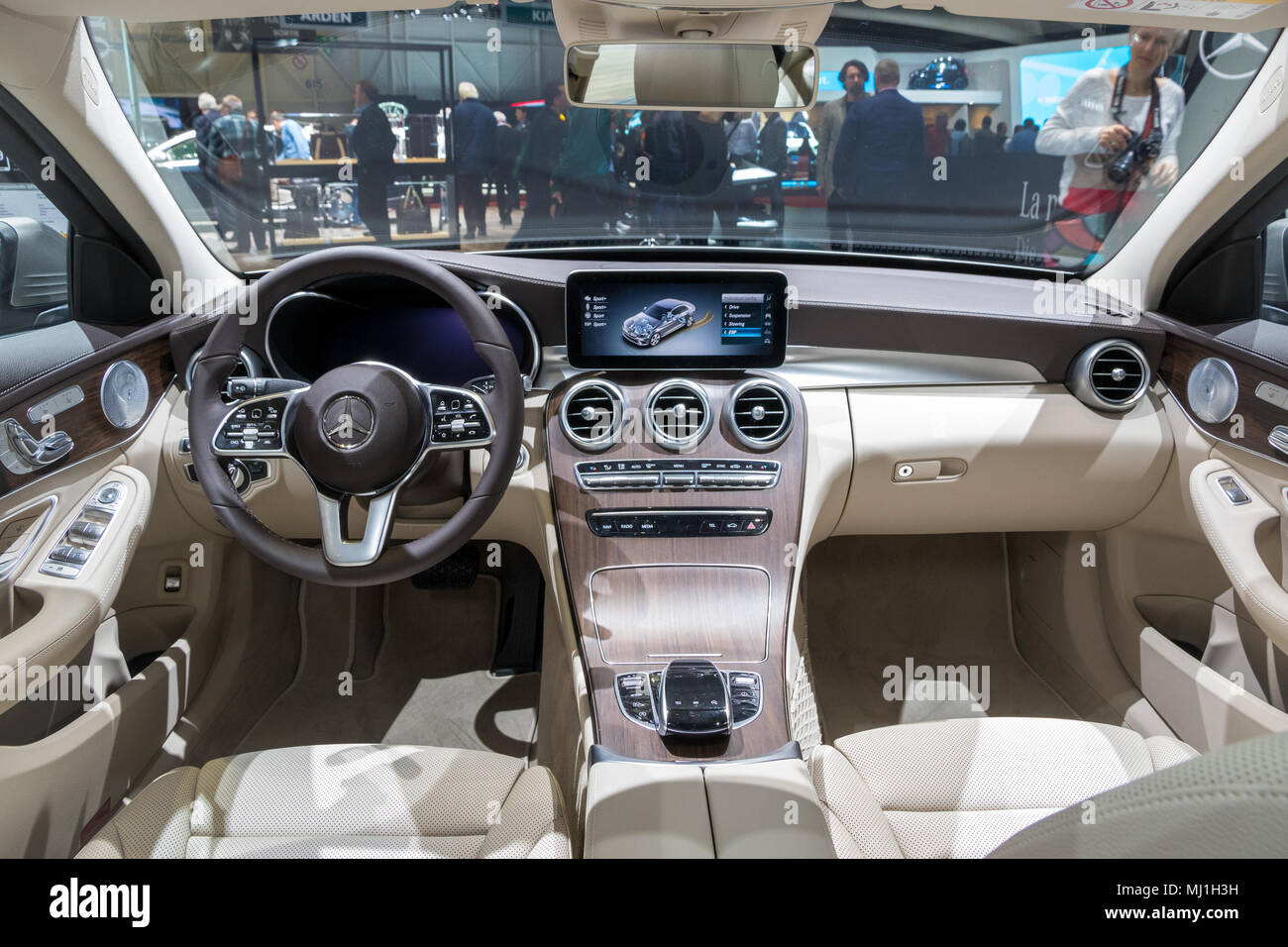 GENEVA, SWITZERLAND - MARCH 7, 2018: Interior view of the New Mercedes ...