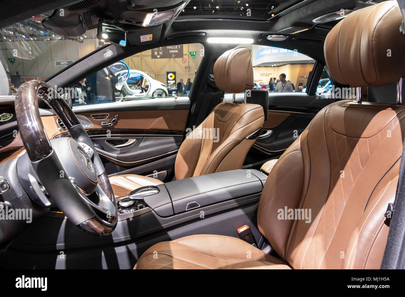 GENEVA, SWITZERLAND - MARCH 7, 2018: New 2018 Mercedes Benz S Class ...