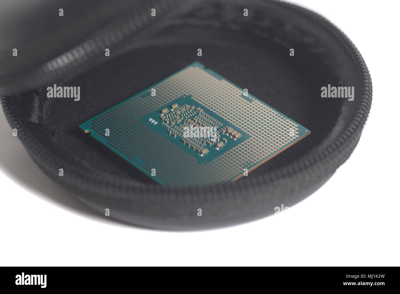 Central processing unit CPU processor microchip on the packaging box ...