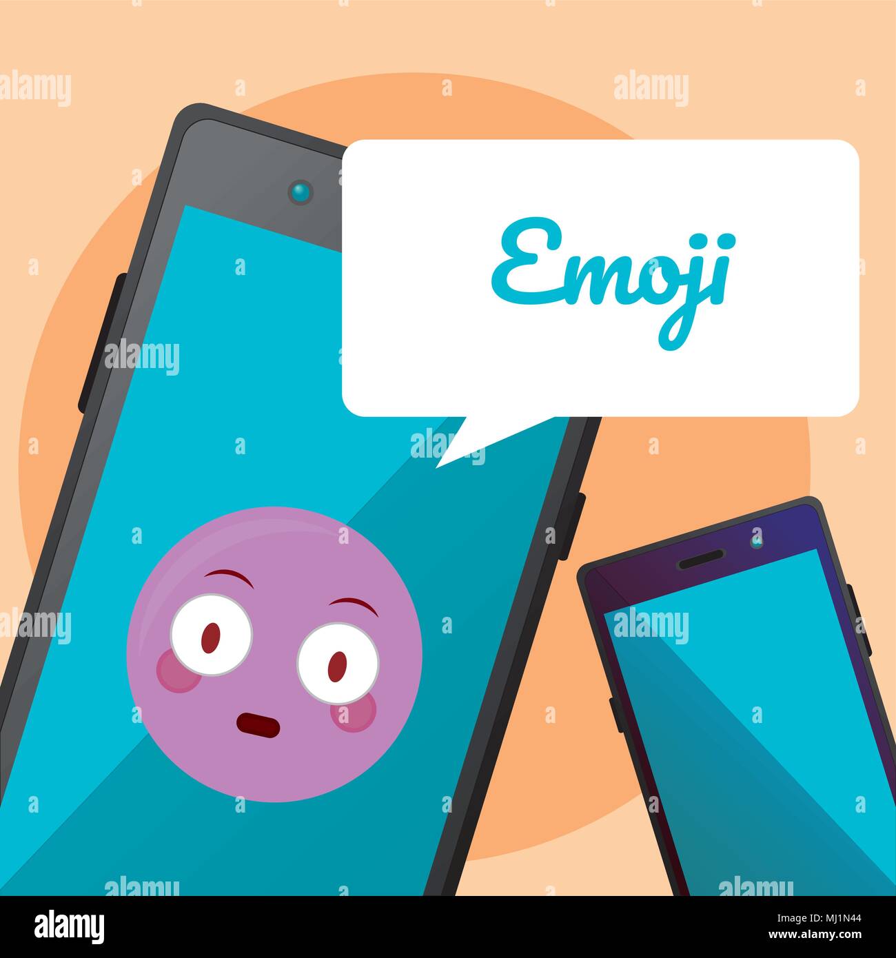 Cute emoji on smartphone Stock Vector Image & Art - Alamy