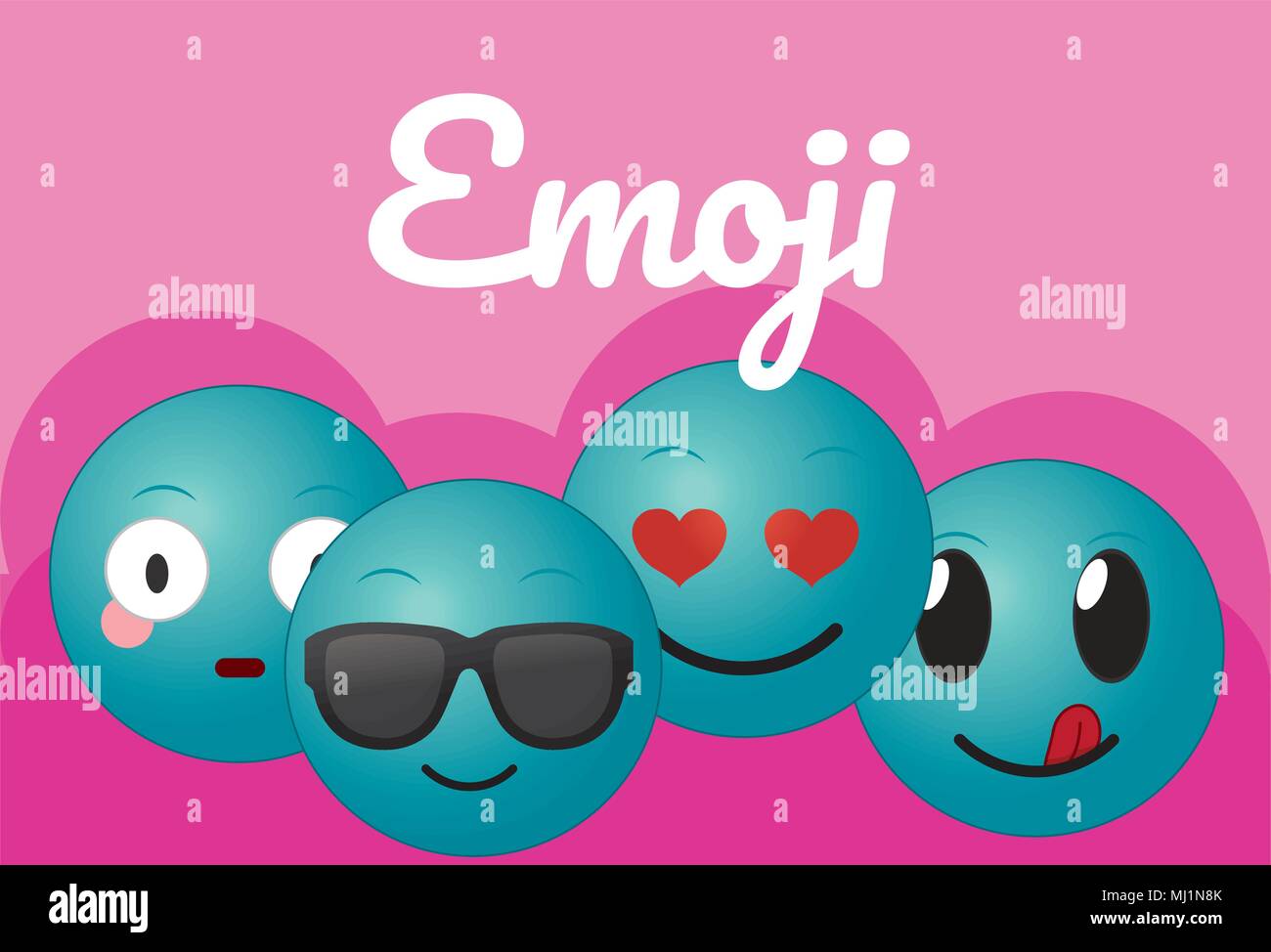 Cute round emojis cartoons Stock Vector Image & Art - Alamy