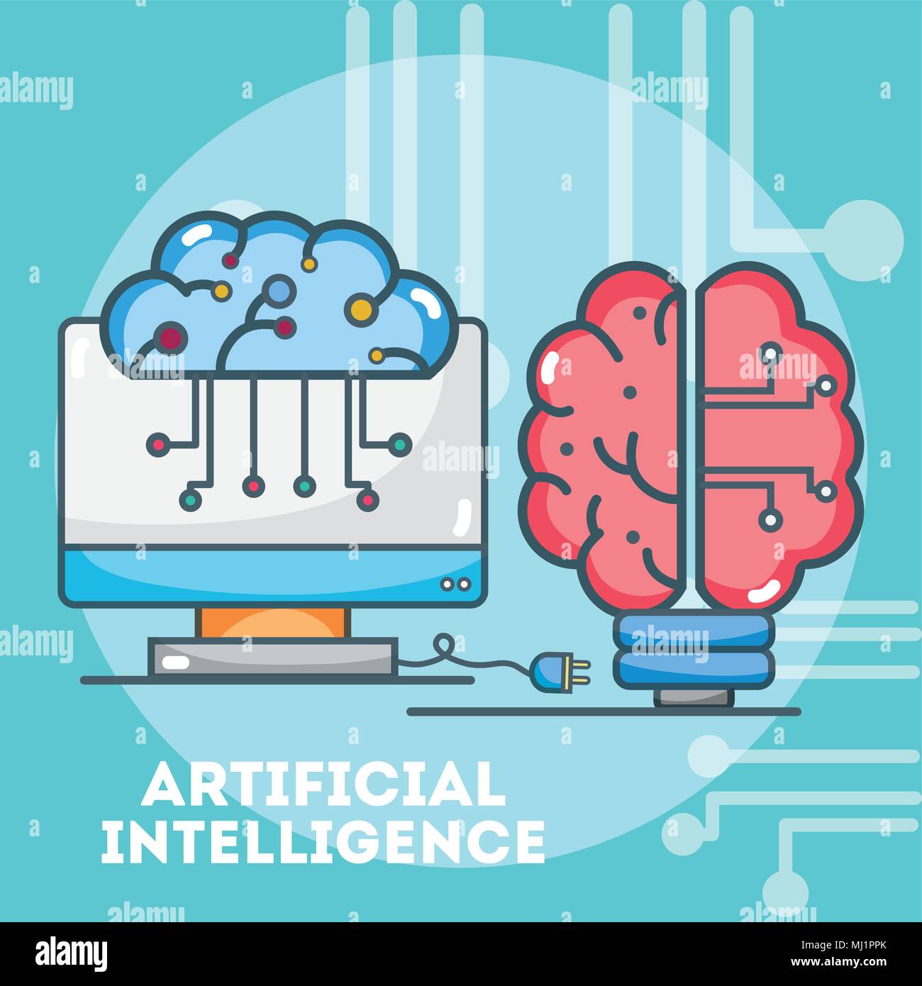 Artificial intelligence concept cartoons Stock Vector Image & Art - Alamy
