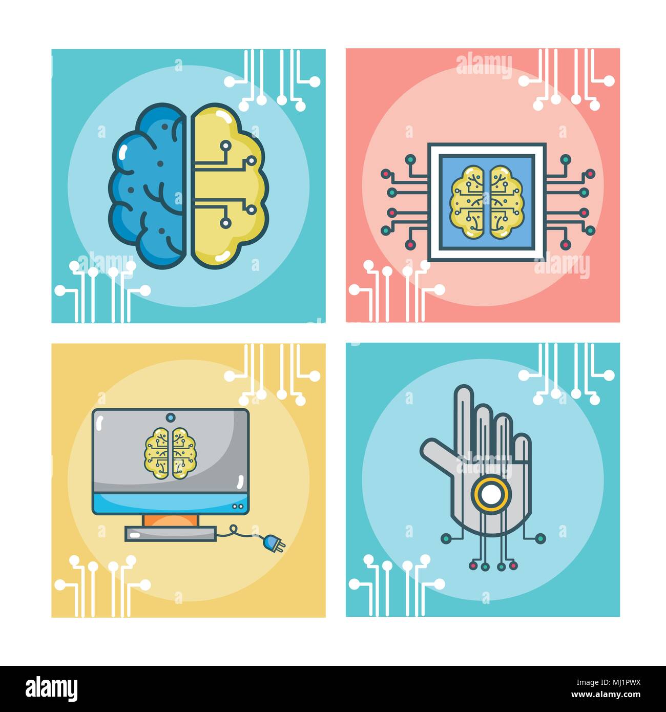 Set Of Artificial Intelligence Stock Vector Image And Art Alamy