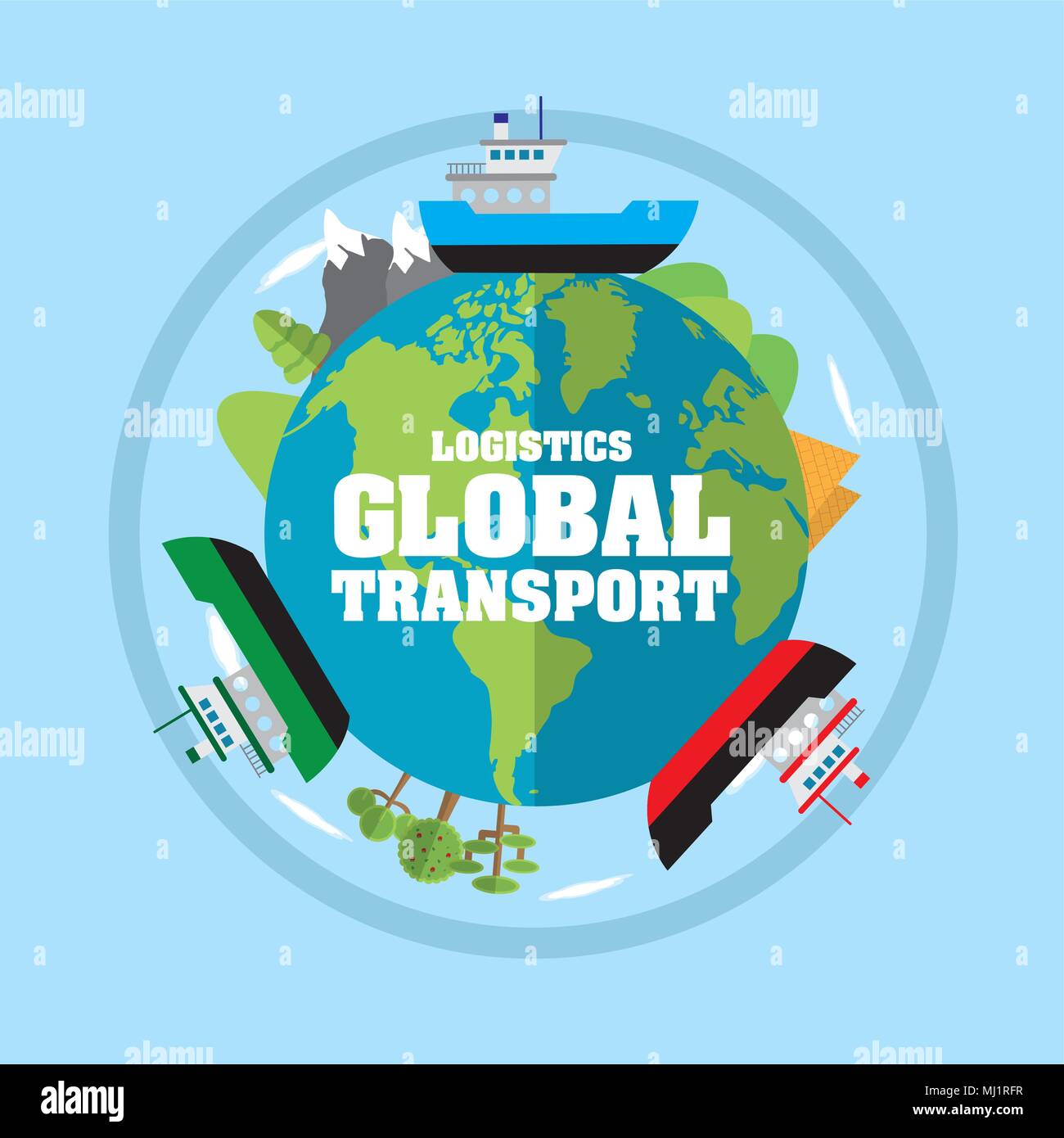 Concept logistic shipping around Stock Vector Images - Alamy