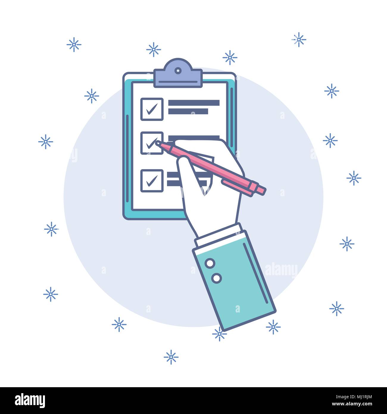 Hand with checklist Stock Vector Image & Art - Alamy