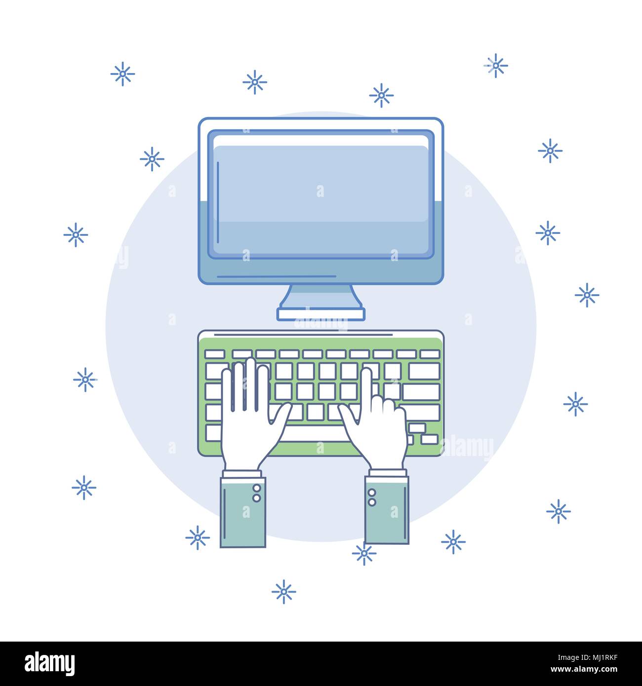 Hands using computer Stock Vector Image & Art - Alamy