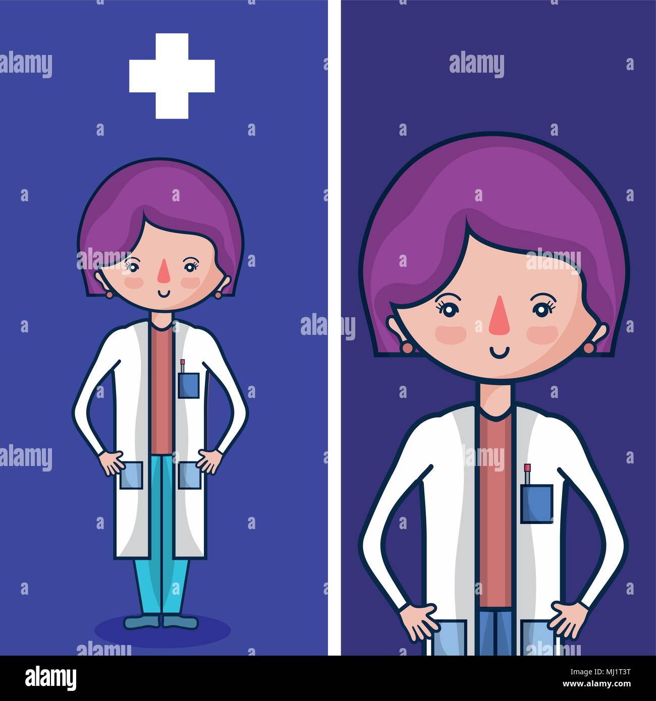 Cute female doctor cartoon Stock Vector Image & Art - Alamy