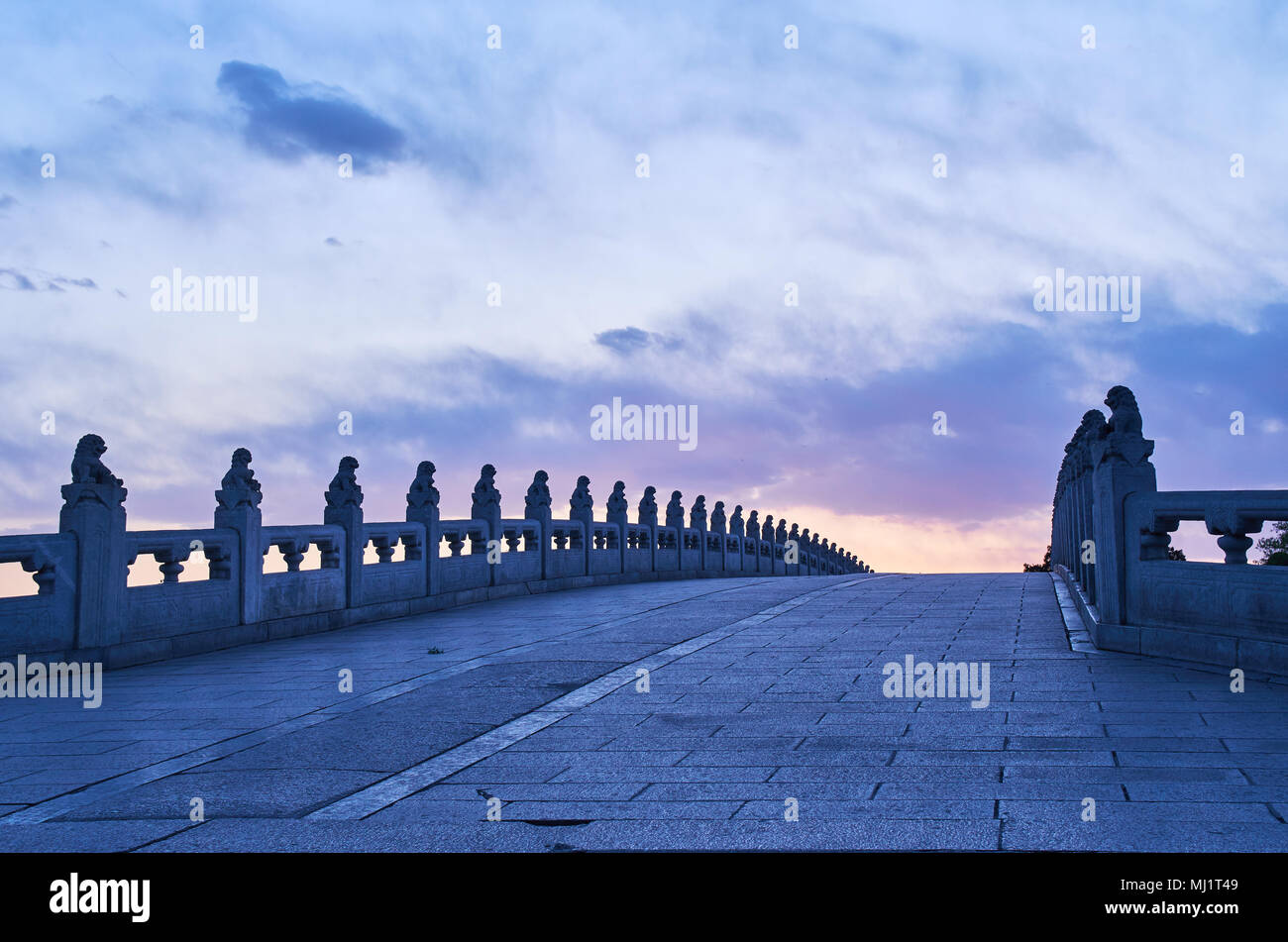 The Summer Palace, the marble seventeen-arch bridge which Stock Photo ...