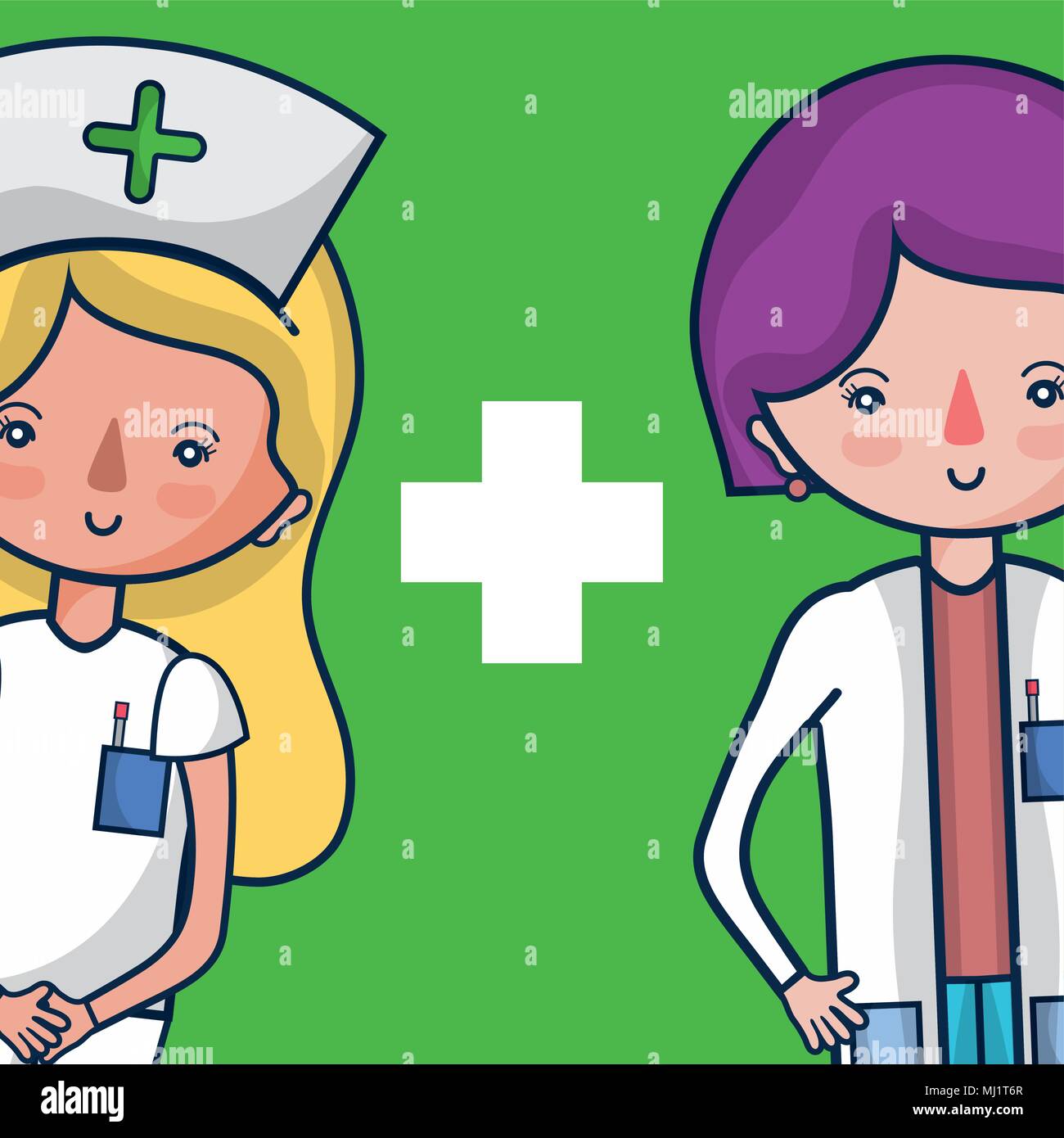 Cute female medical team cartoon Stock Vector Image & Art - Alamy