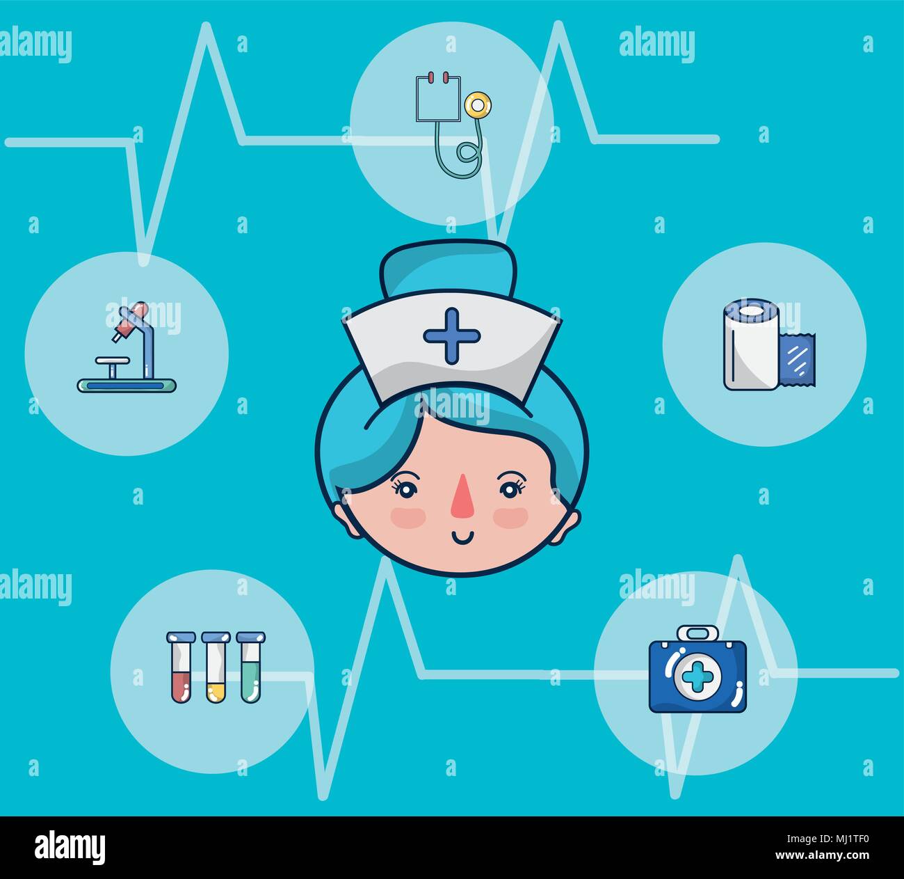 Smiling nurse medical practice Stock Vector Images - Alamy