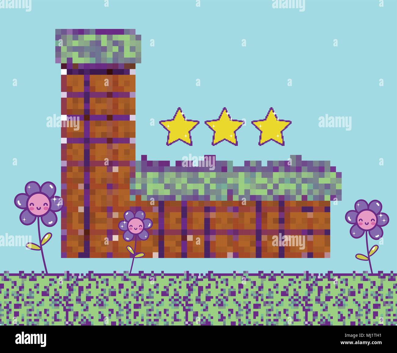 Pixelated videogame scenery Stock Vector Image & Art - Alamy