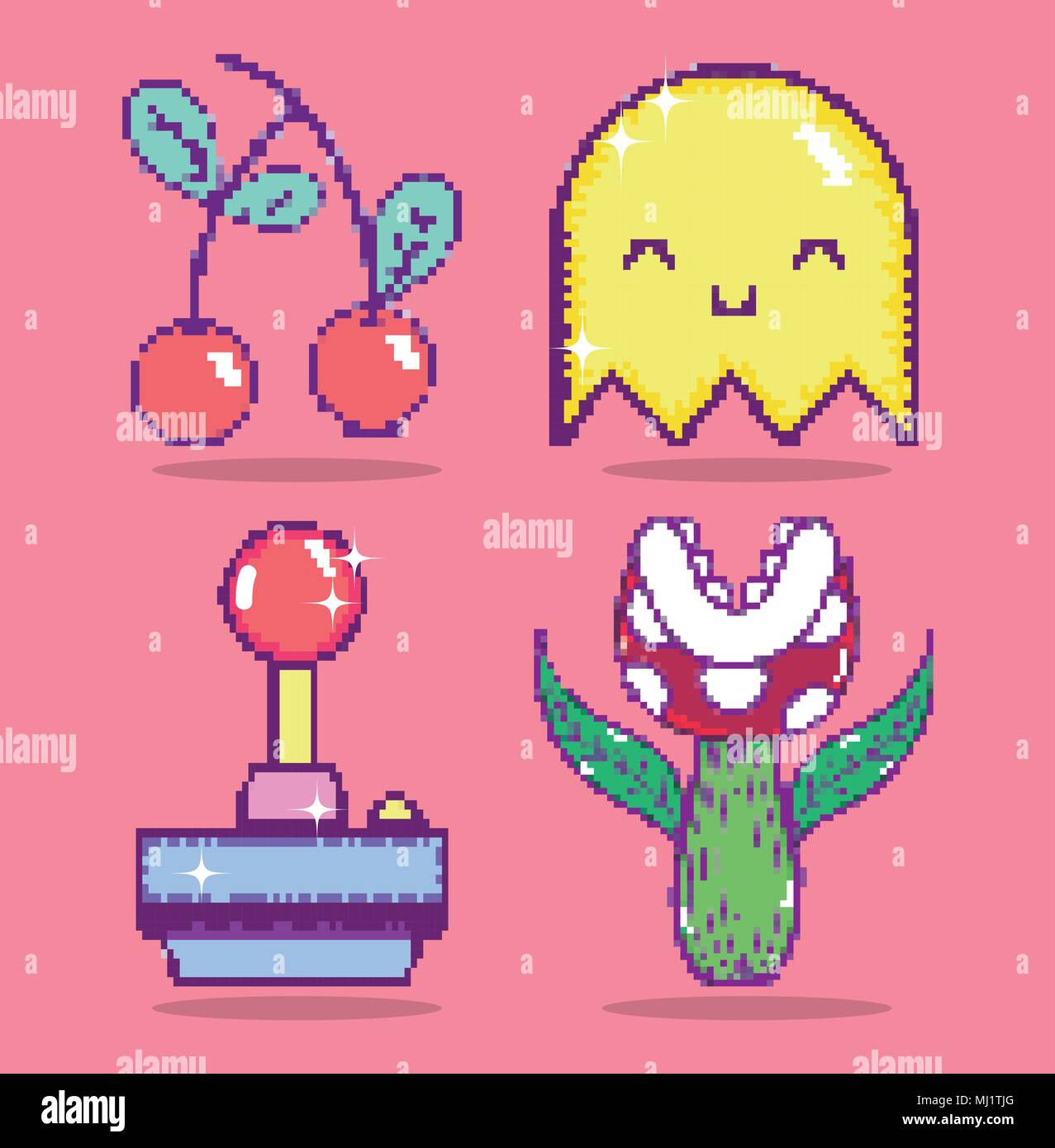 8bit retro game icons set hi-res stock photography and images - Alamy
