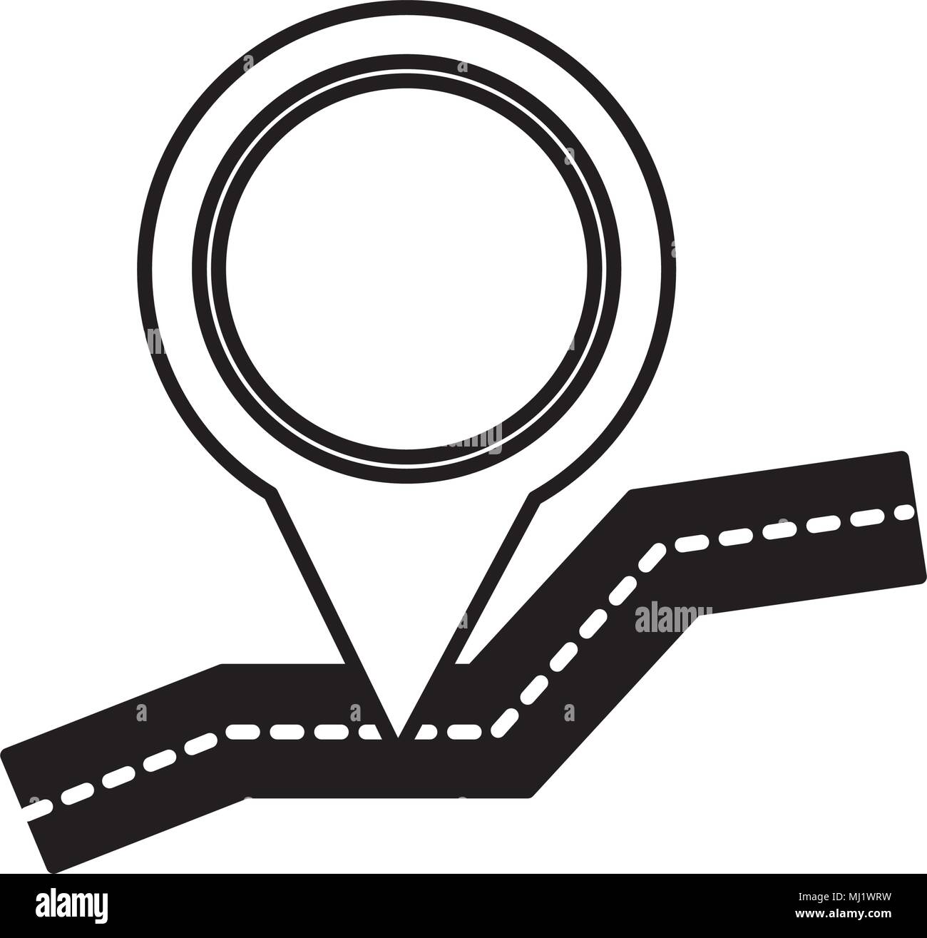 way road with location pin vector illustration design Stock Vector ...