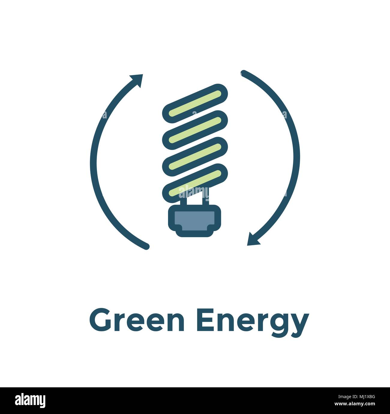 Green Energy icon showing recyclable lightbulb / clean energy solution ...