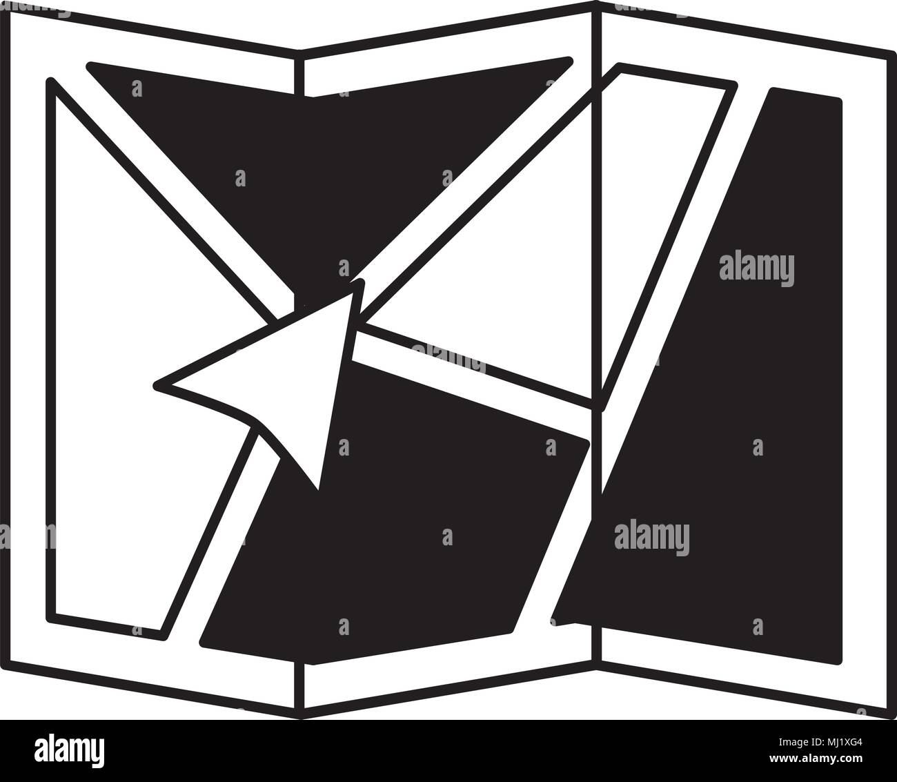 paper map guide with arrow vector illustration design Stock Vector ...