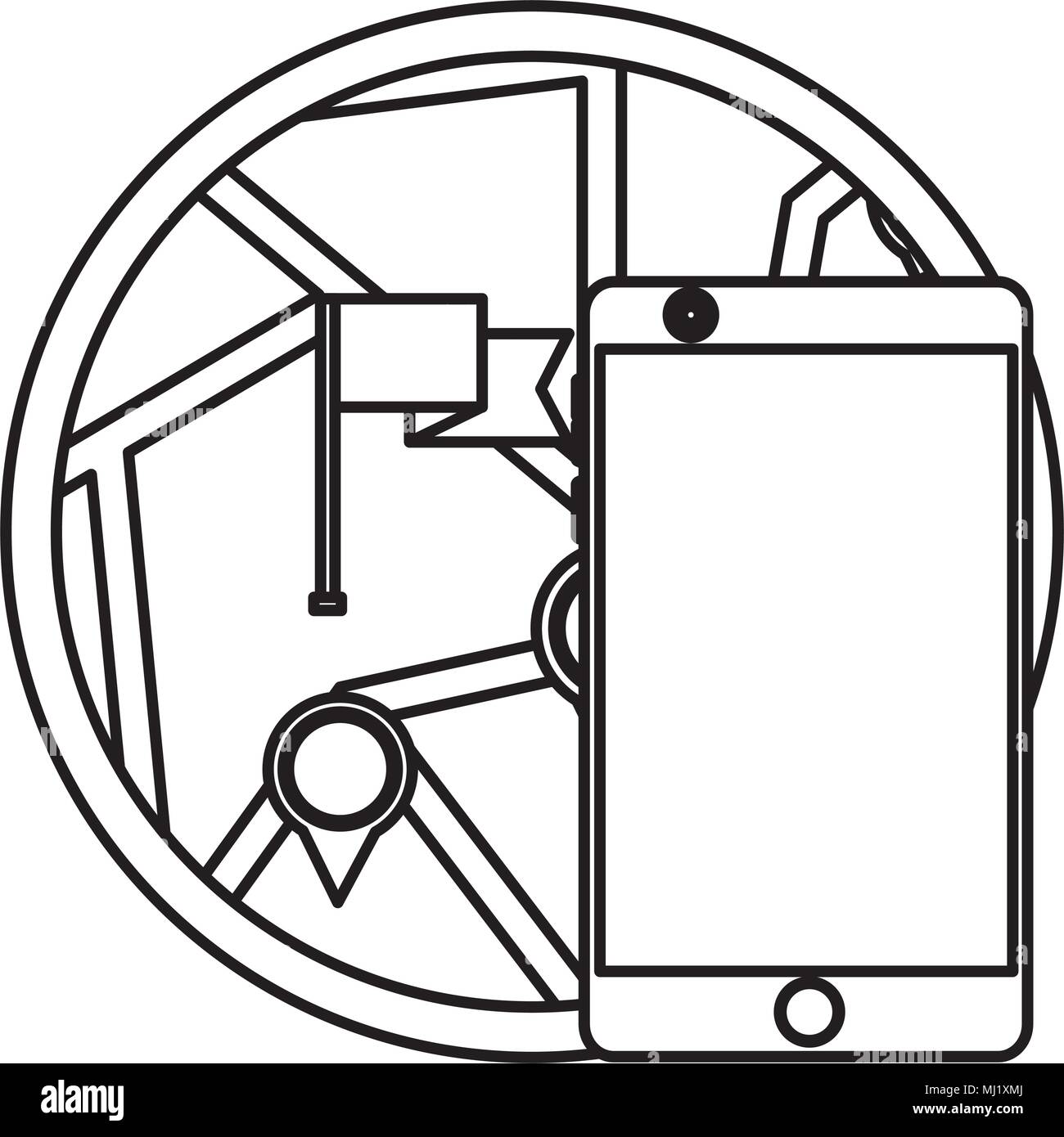 smartphone with zoom gps application vector illustration design Stock ...