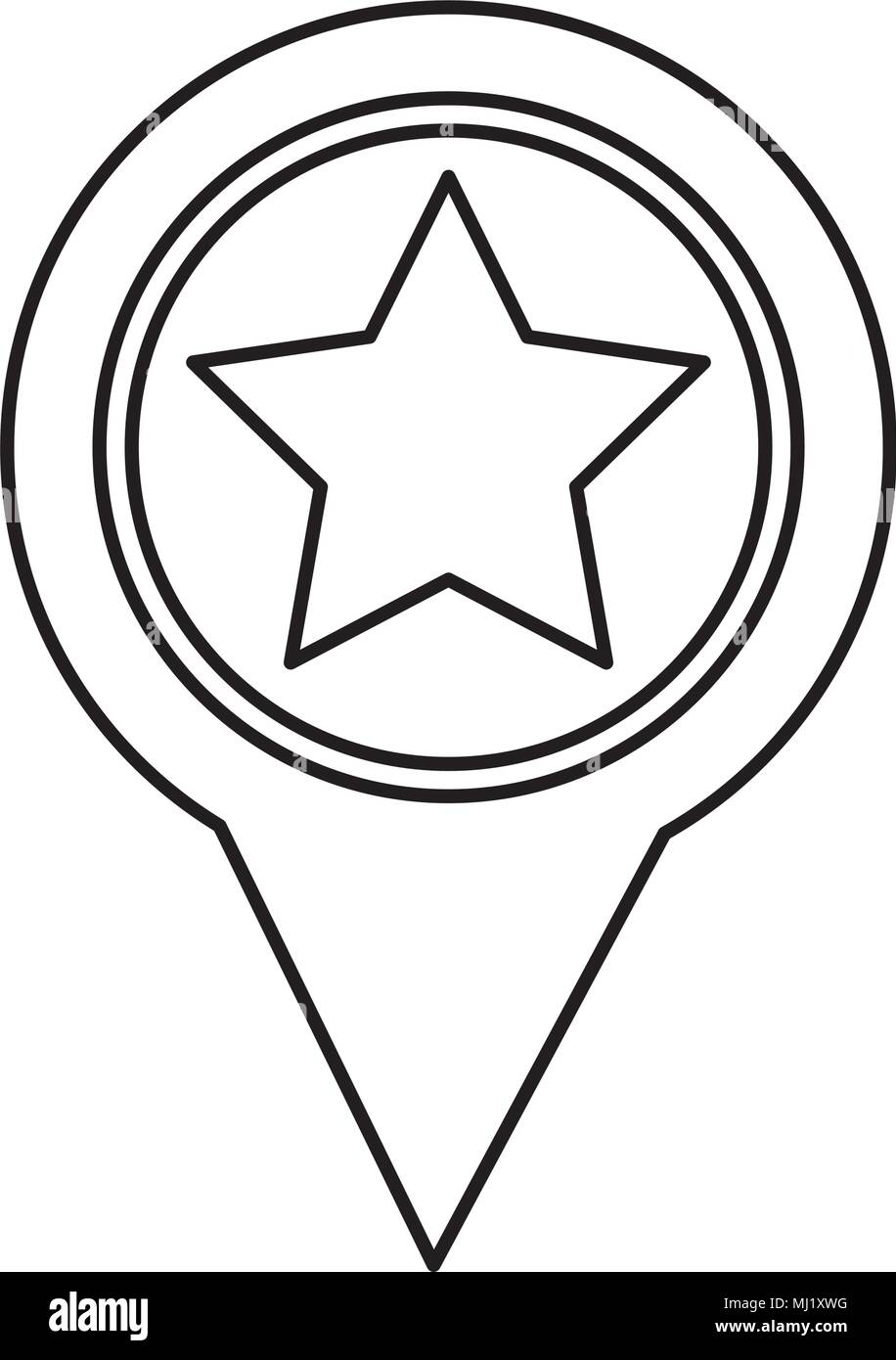 pin pointer location with star vector illustration design Stock Vector ...