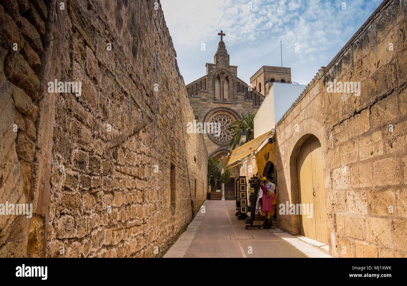 Alcudia, a medieval fortified town in Majorca (Mallorca). Balearic ...