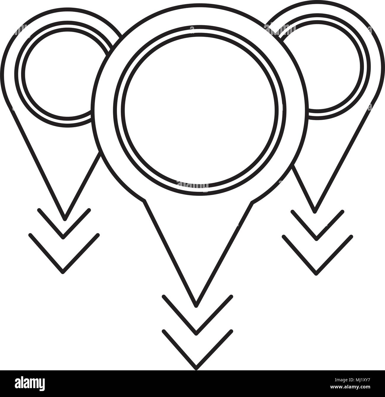 pins pointers location icon vector illustration design Stock Vector ...