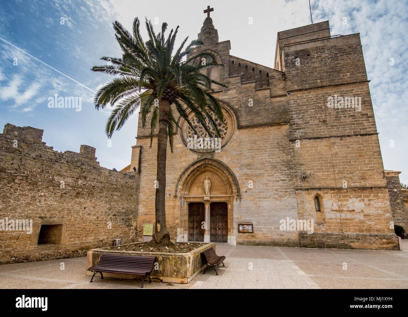 Alcudia, a medieval fortified town in Majorca (Mallorca). Balearic ...